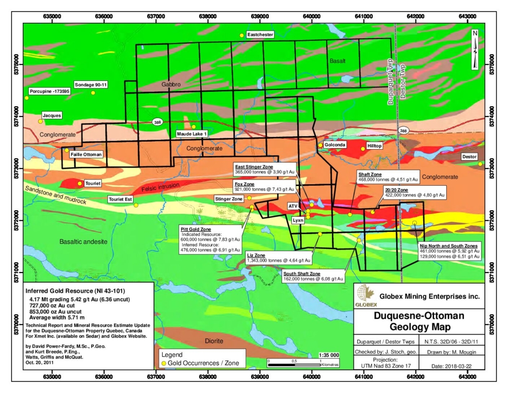 Duquesne West / Ottoman – Globex Mining